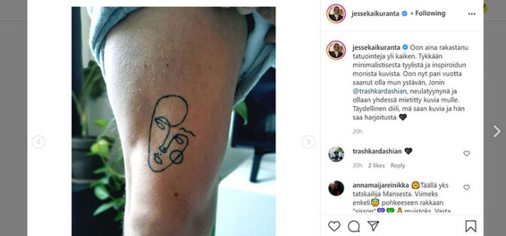 Oho, laulaja Jesse Kaikuranta otatti kaveriltaan minimalistisia ...
